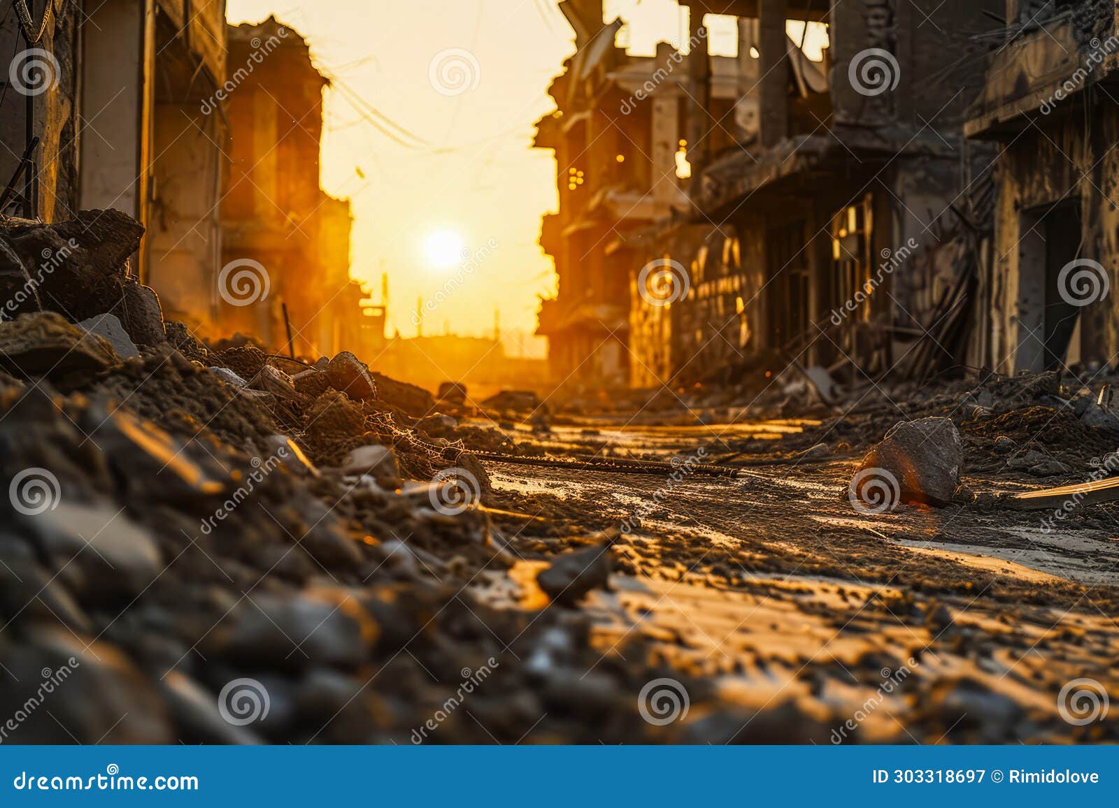 A Captivating Image Showcasing the Sun Setting Over a Desolate and ...