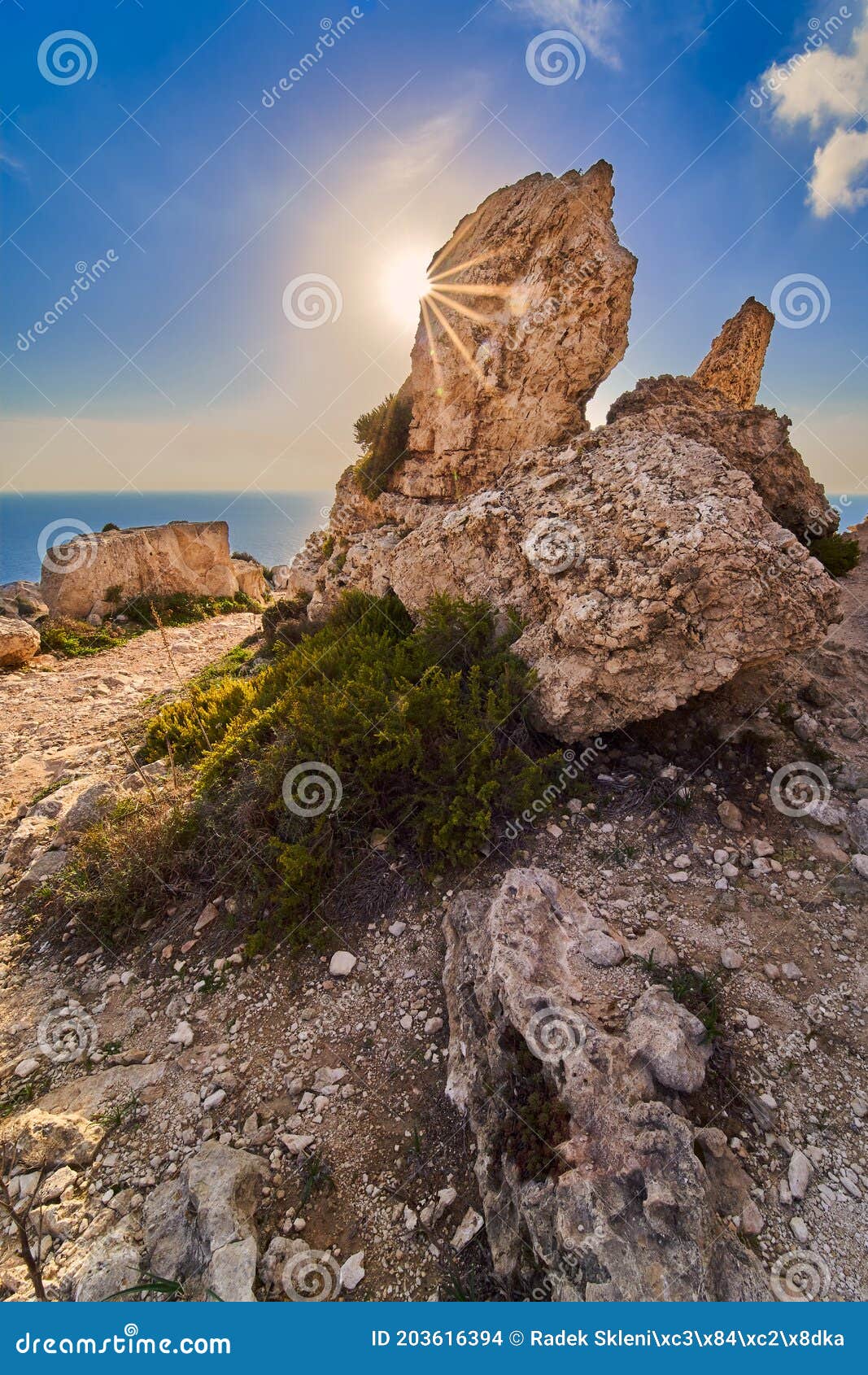 Dingli Cliffs, Malta, Sunset, Rock Stock Photo - Image of boat, grotto ...