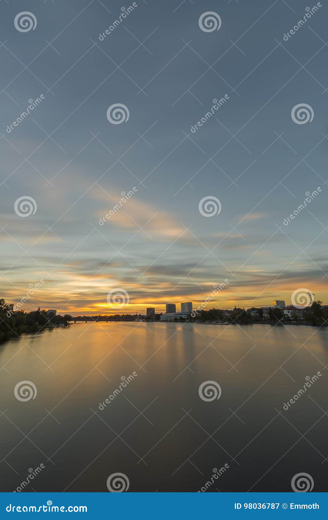 Sunset Over Downtown Umea, Sweden Stock Image - Image of green, clouds ...
