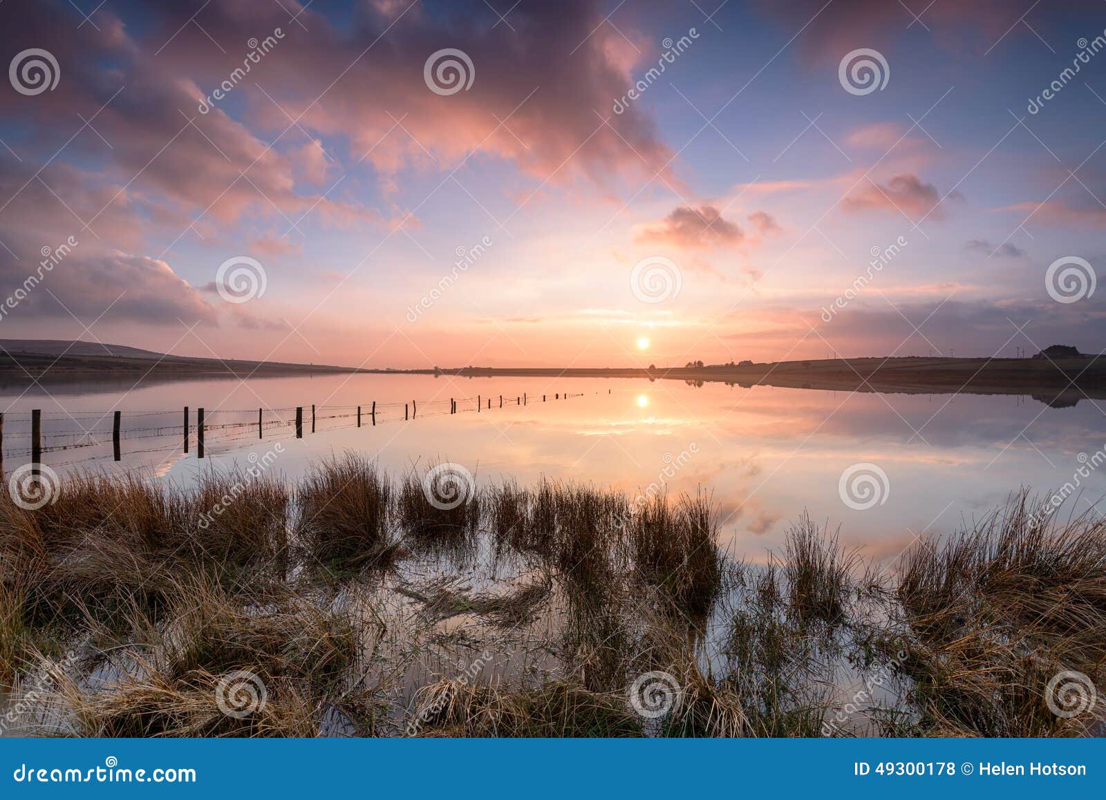 Sunset over Dozmary Pool stock photo. Image of europe - 49300178