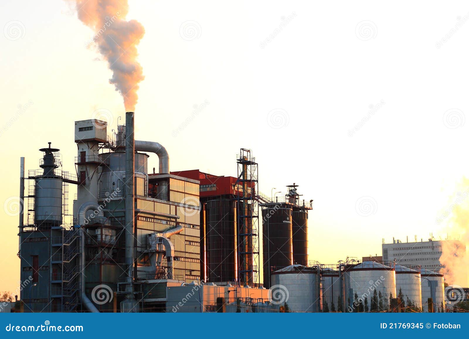 Sunset over factory stock image. Image of complex, production - 21769345