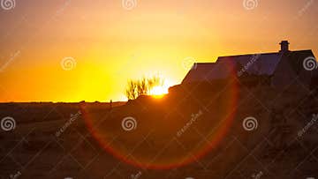 Sunset over a farm stock photo. Image of bright, grass - 29231606