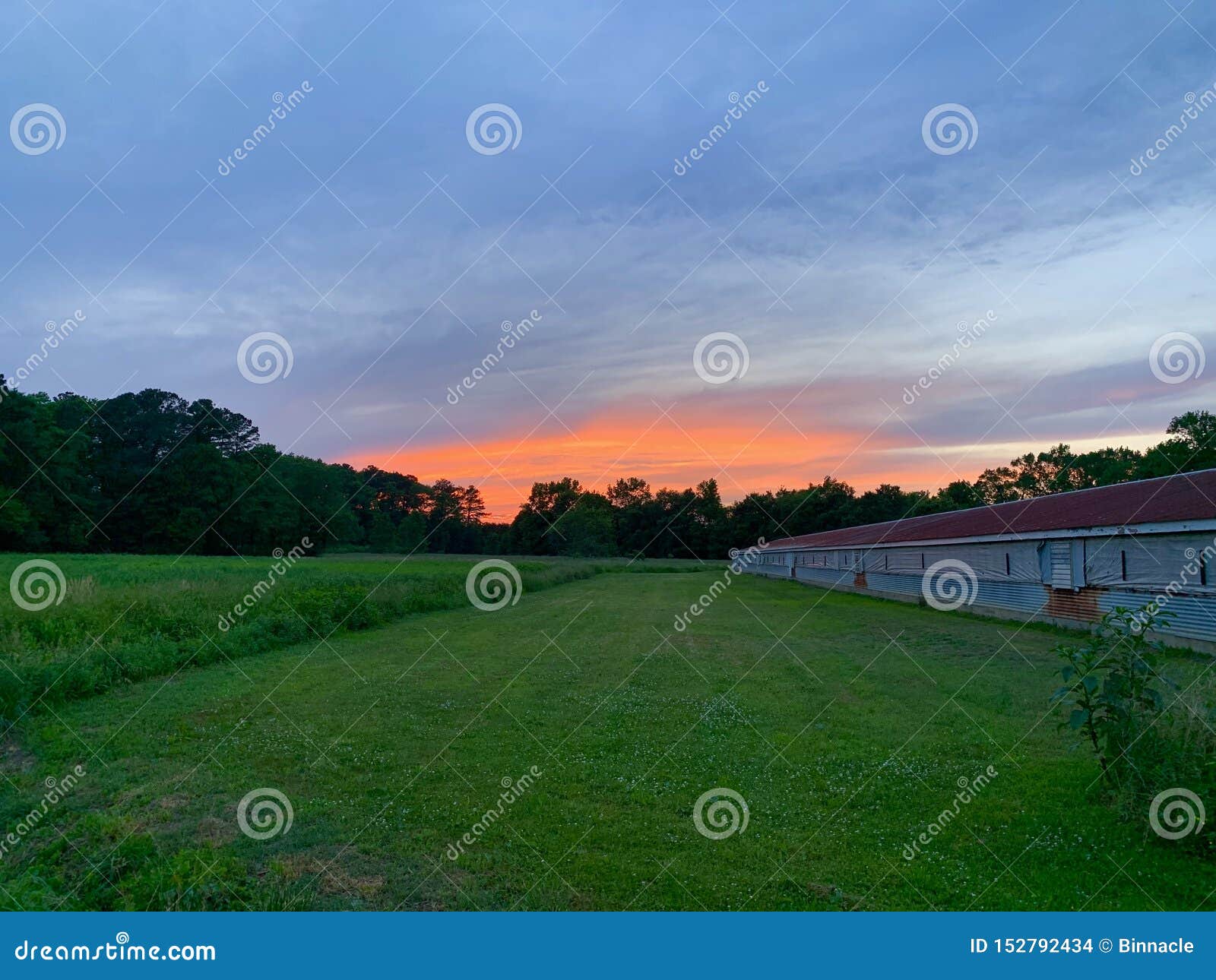 Sunset over the field stock photo. Image of sunset, field - 152792434