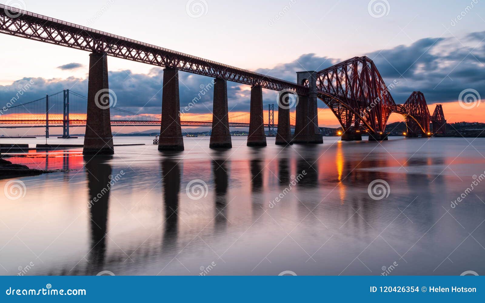 Sunset Over the Forth Bridge Stock Photo - Image of scottish, nature: 120426354