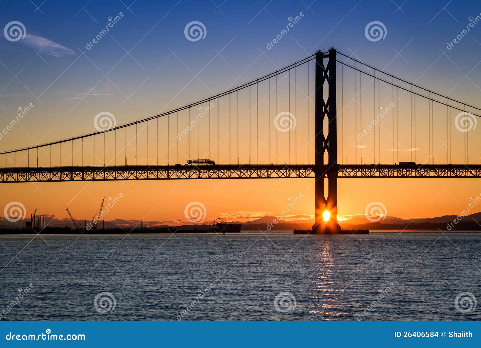 Sunset Over the Forth Road Bridge Stock Photo - Image of scotland ...