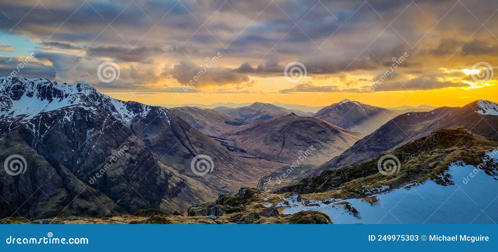 Sunset in Glencoe stock image. Image of dusk, plateau - 249975303