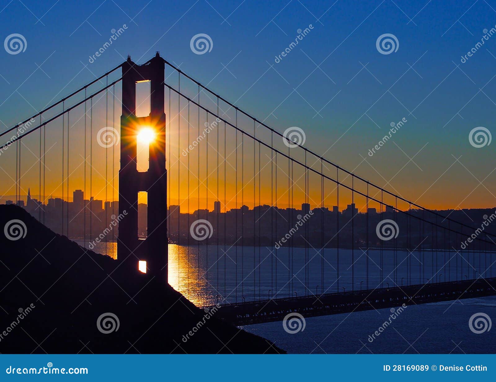 Sunset Over Golden Gate Bridge Stock Image - Image of urban, nature ...