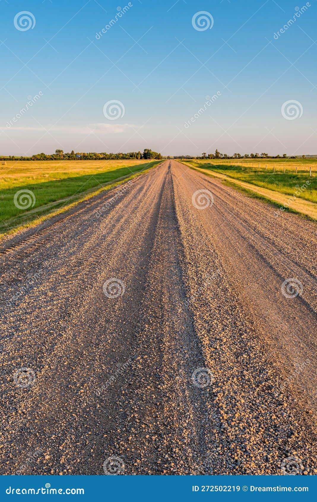 Sunset Over a Gravel Road on the Saskatchewan Prairies Stock Image ...