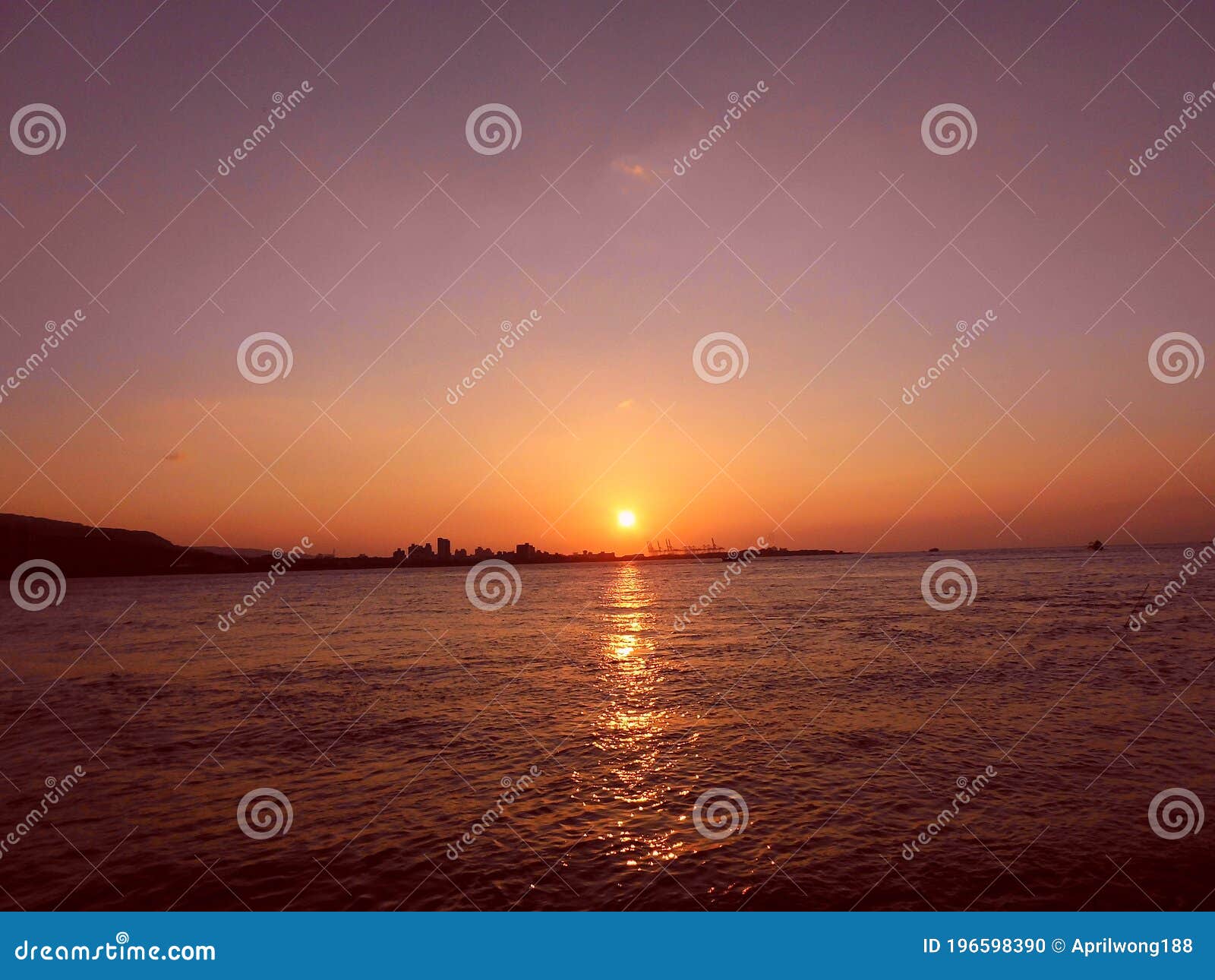 Sunset Over the Harbor in Taiwan Stock Photo - Image of dawn, beautiful ...