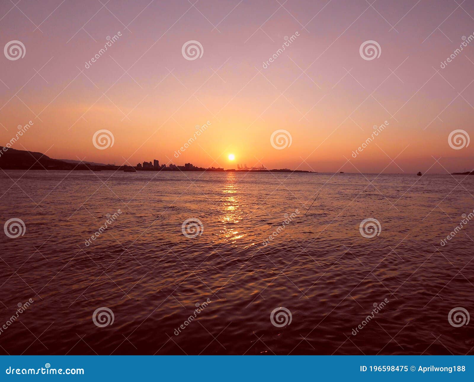 Sunset Over the Harbor in Taiwan Stock Image - Image of coast, ocean ...