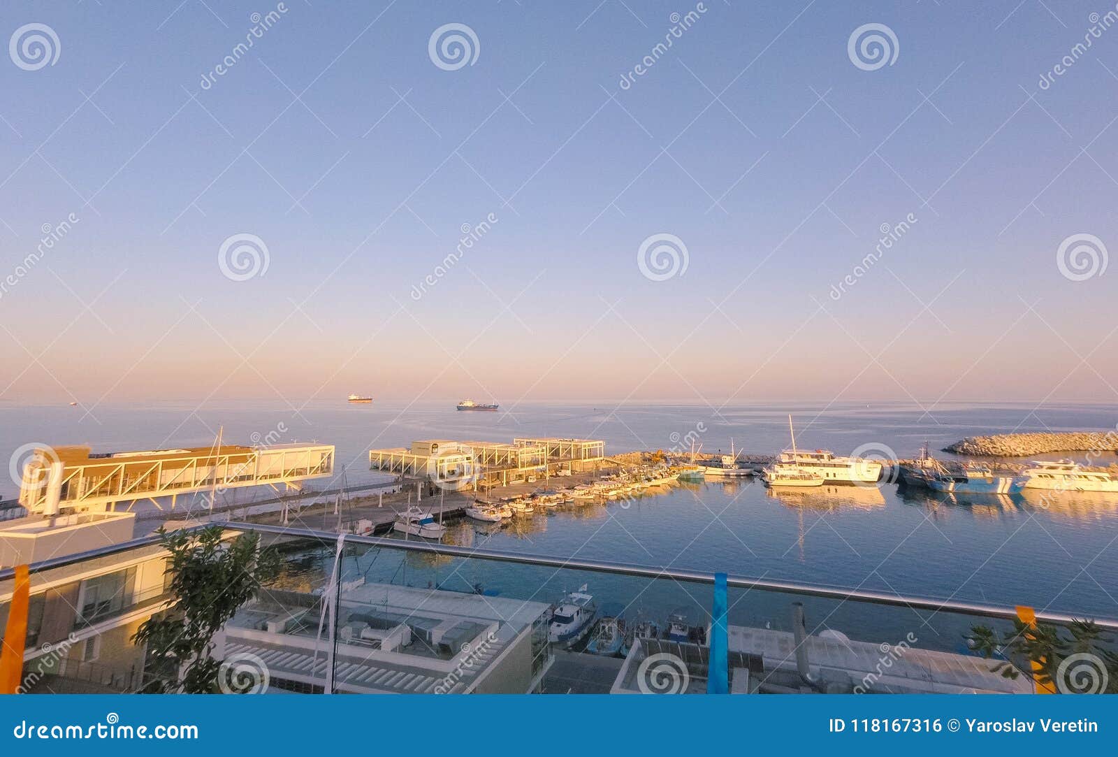 Sunset Over Harbour Rooftop View Stock Photo - Image of famous, beach ...