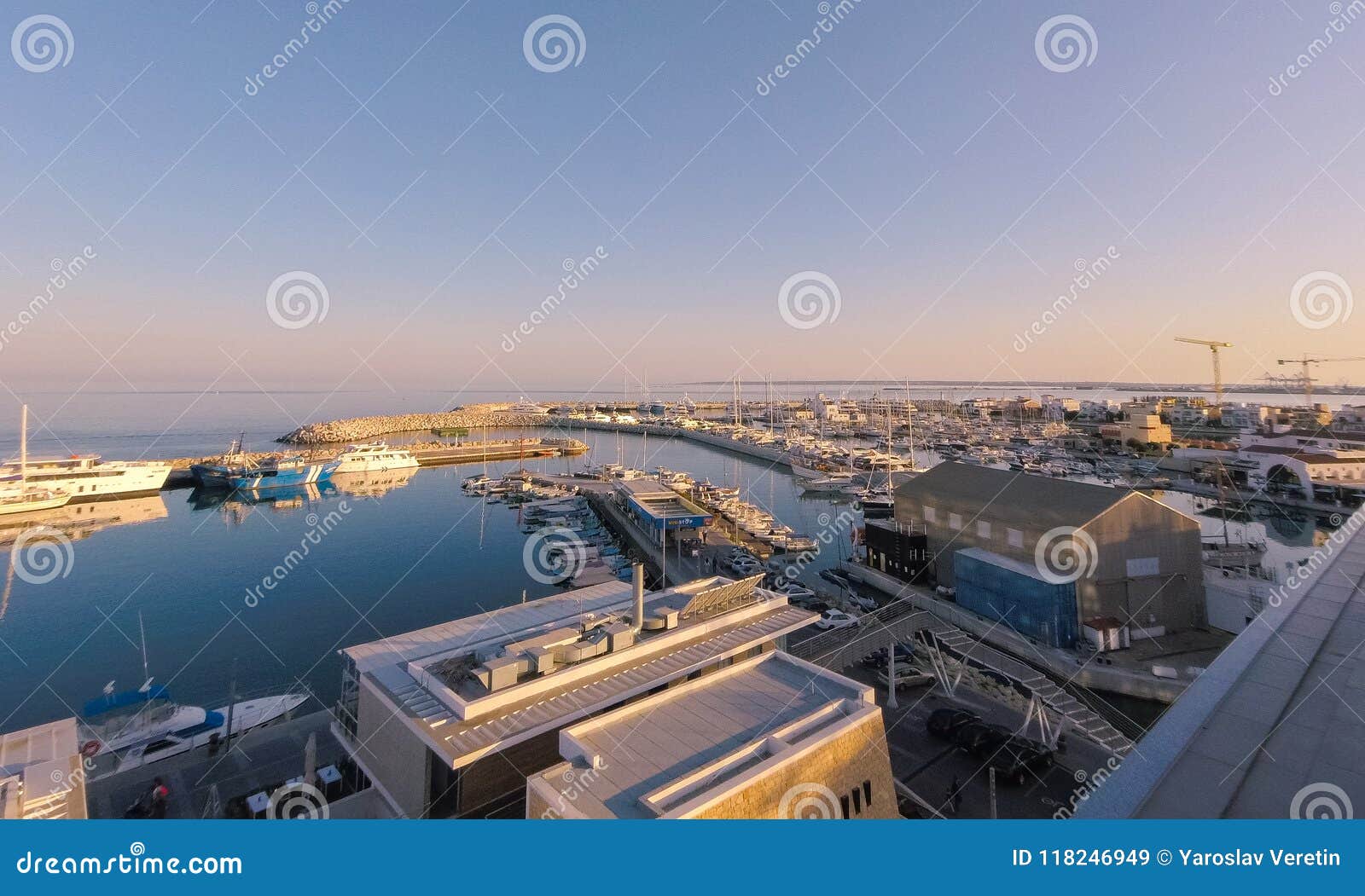 Sunset Over Harbour Rooftop View Editorial Stock Image - Image of ...