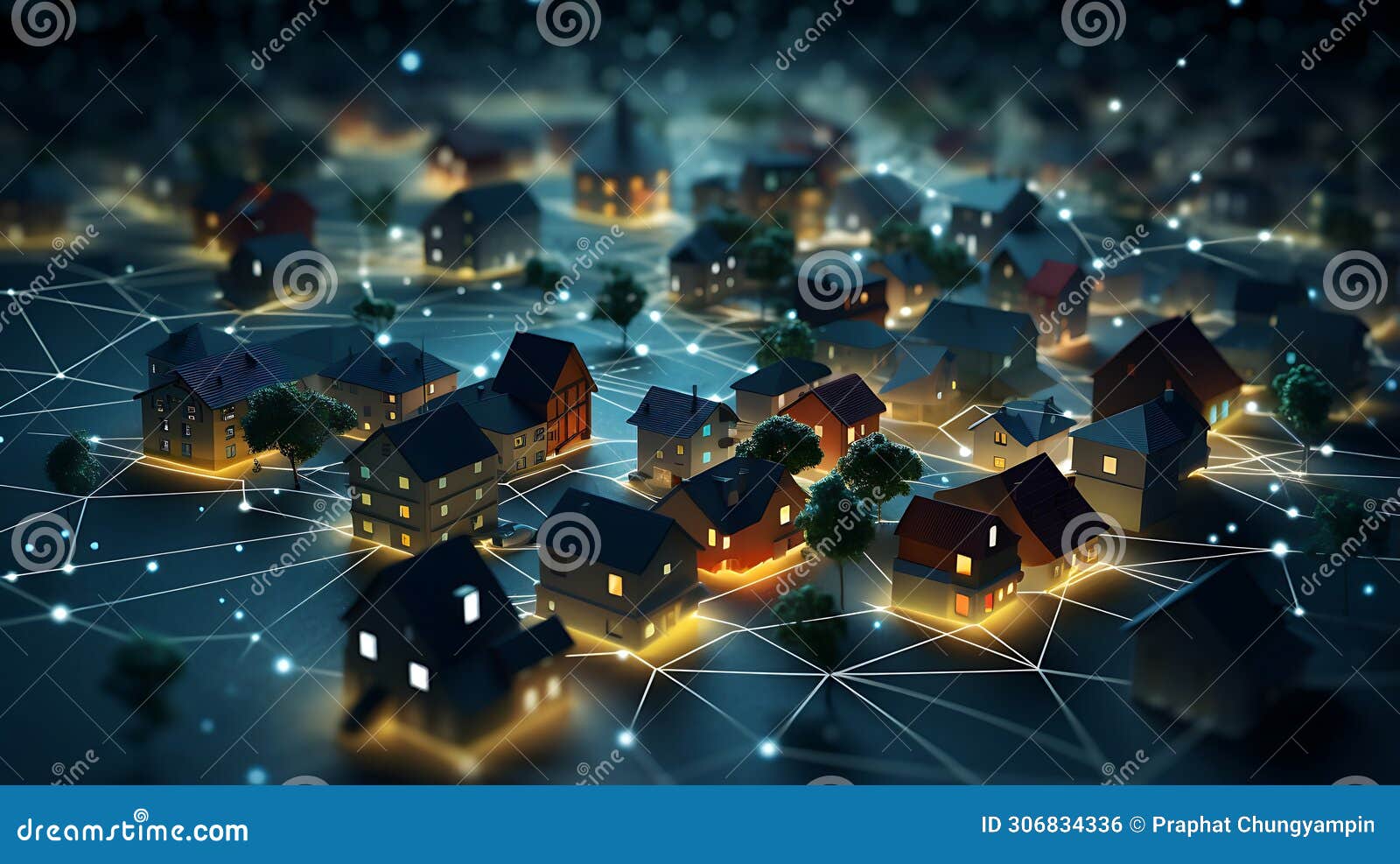 Sunset Over a High-tech Metropolis, Where Smart Systems Create a ...