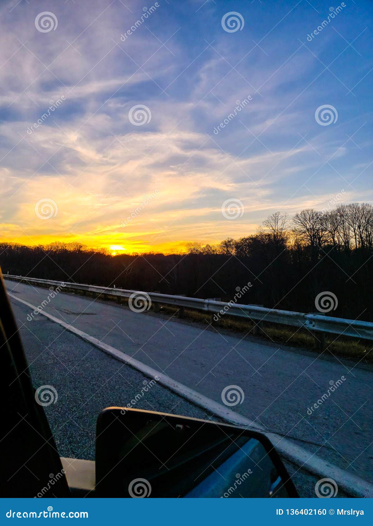 Sunset Over Highway in Cleveland, Ohio Stock Photo - Image of frame ...