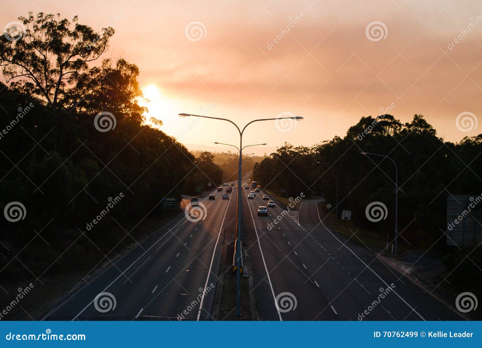 Sunset over highway stock image. Image of trip, highway - 70762499