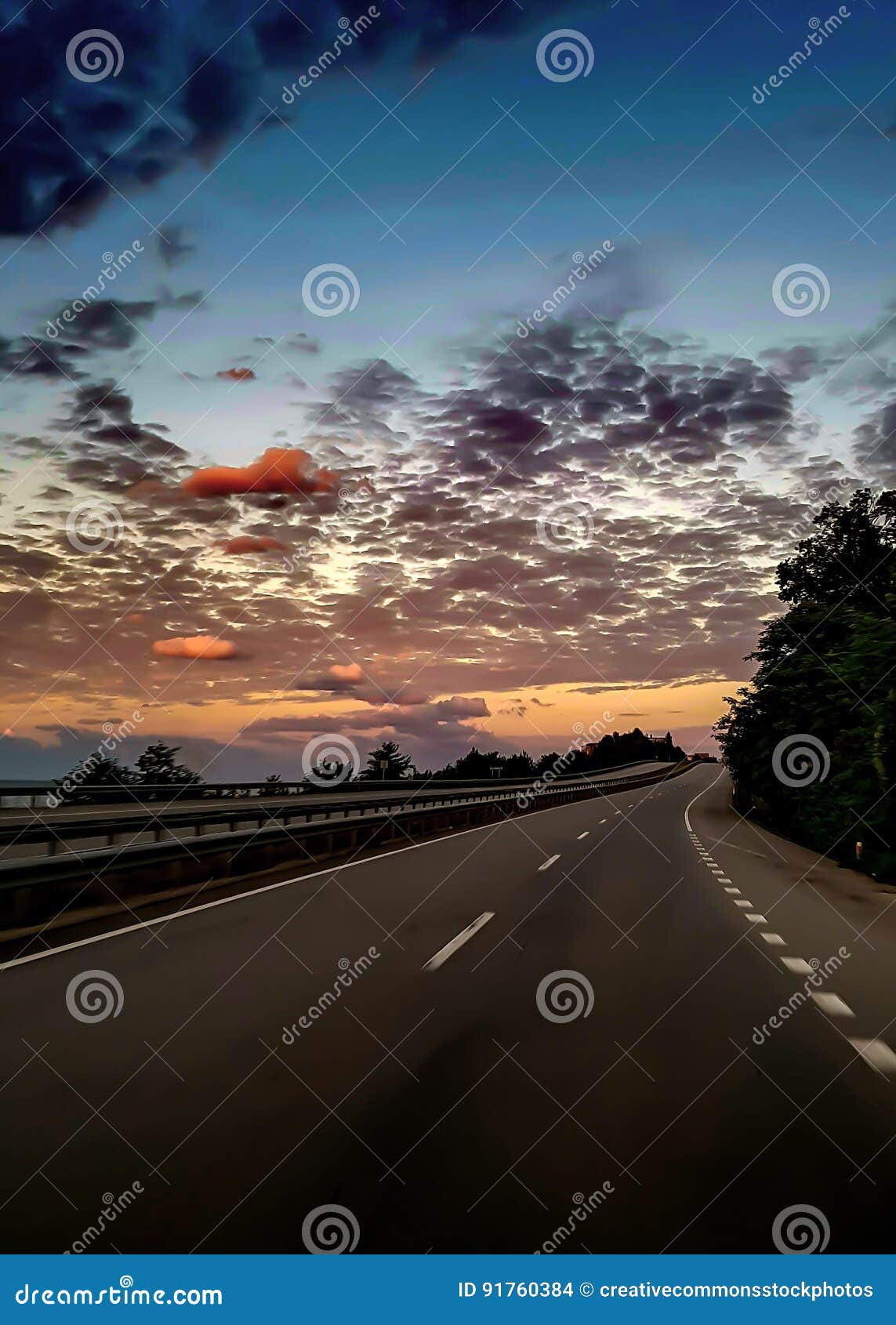 Sunset Over Highway Picture. Image: 91760384