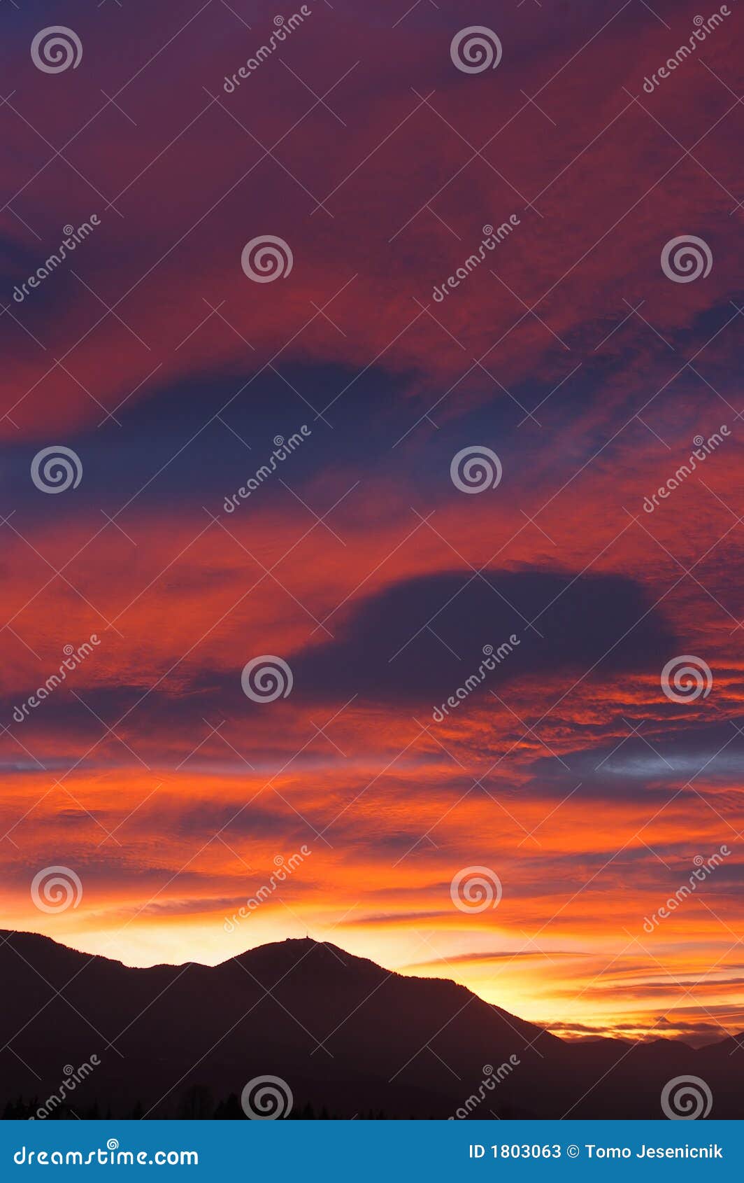 Sunset over hills stock image. Image of yellow, orange - 1803063