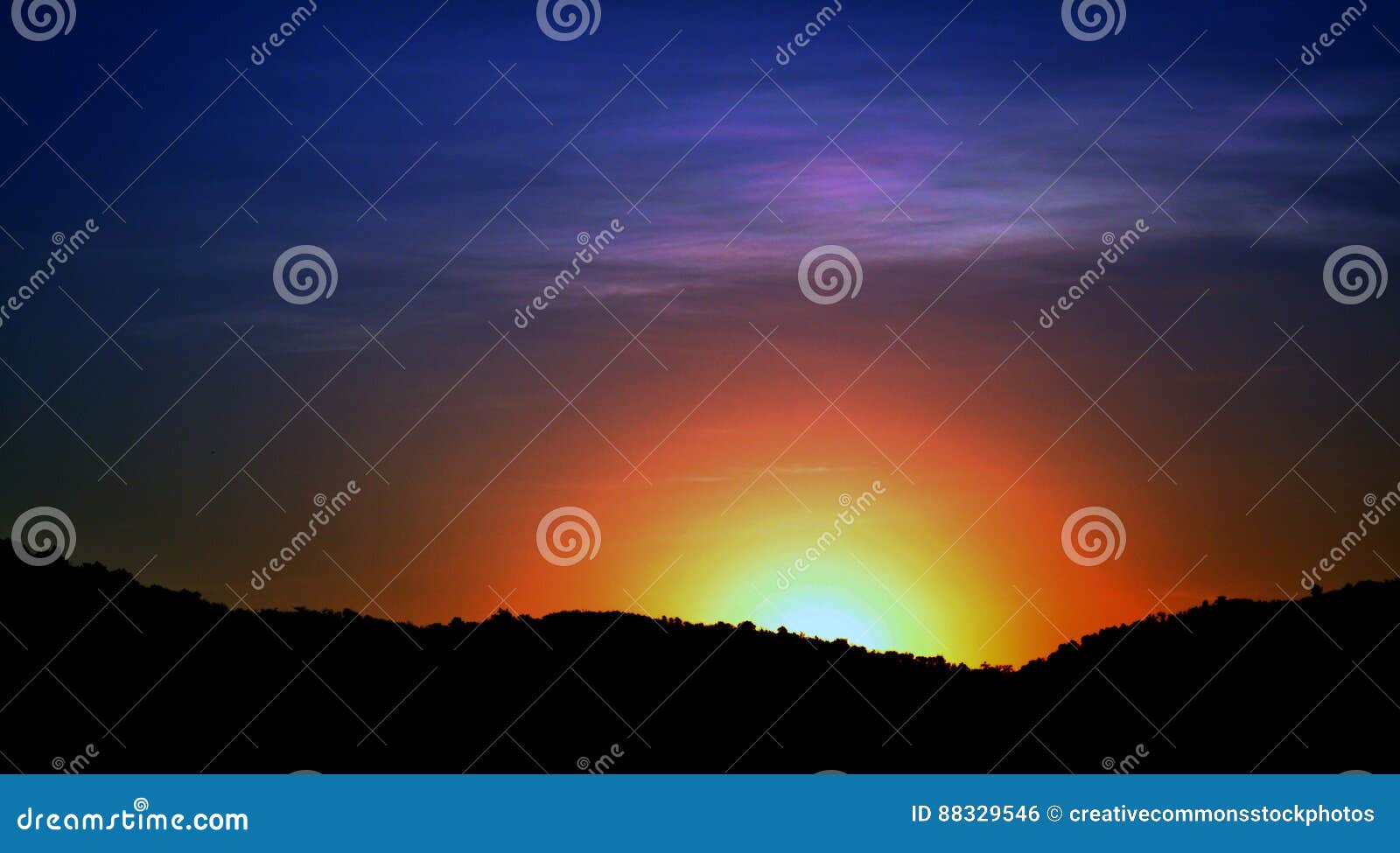 Sunset Over Hillside Picture. Image: 88329546