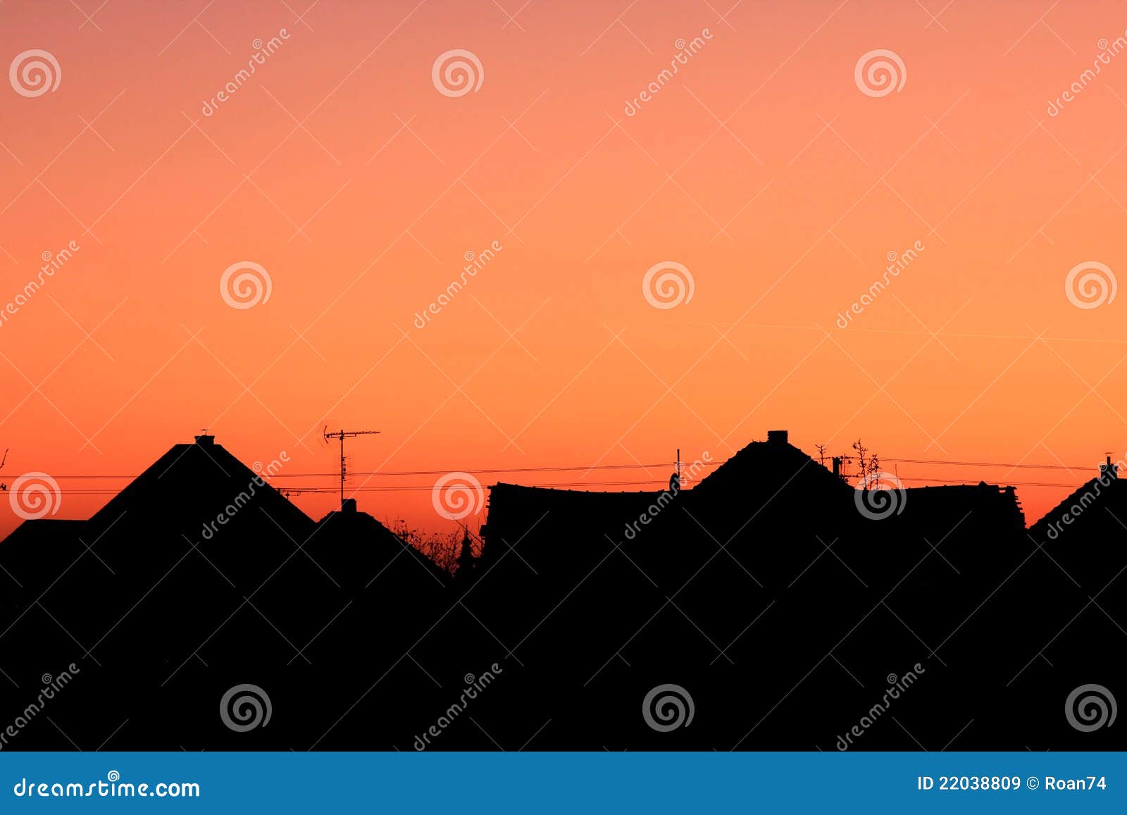 Sunset over the houses stock image. Image of panorama - 22038809