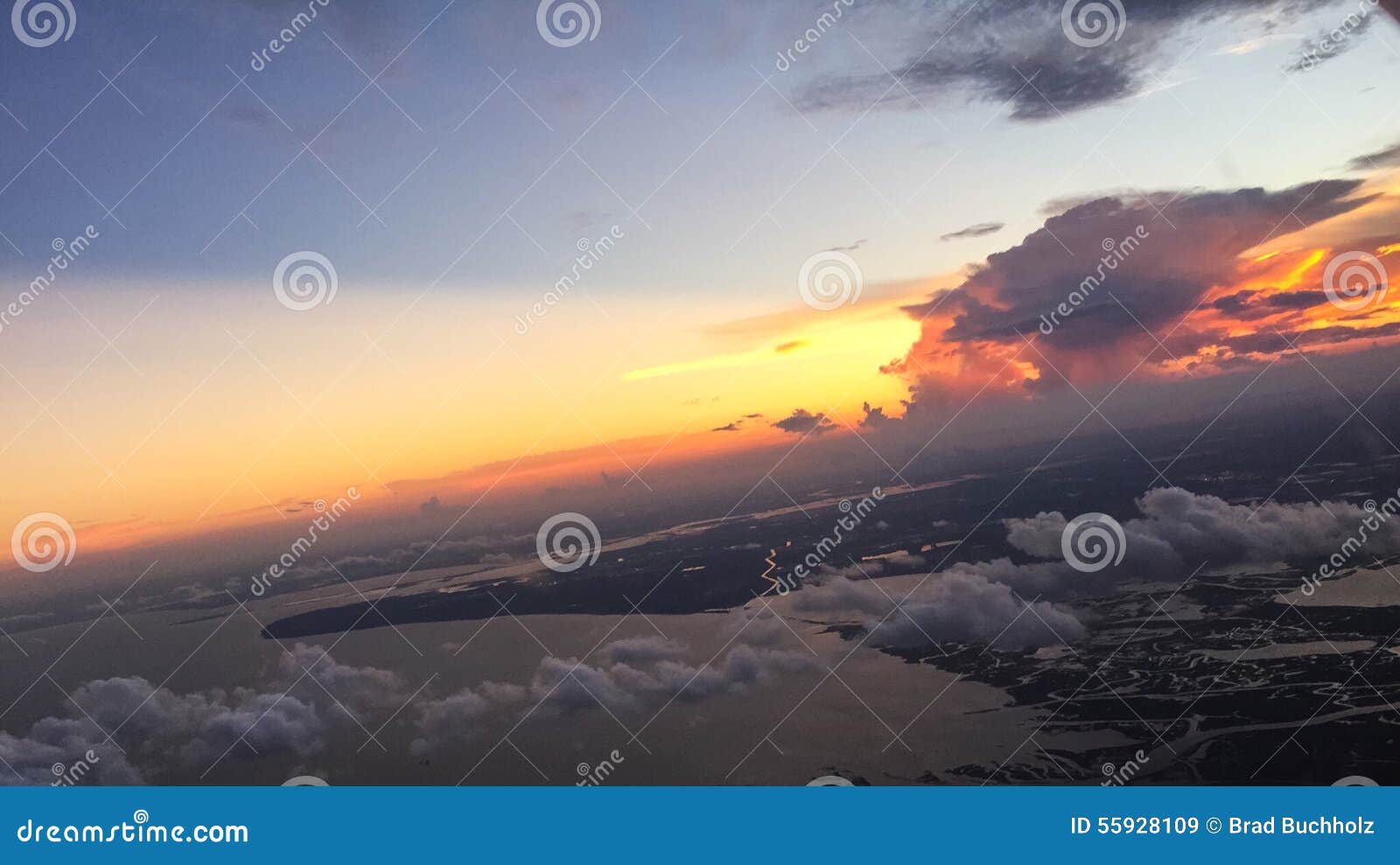 Sunset over Houston stock image. Image of sunset, clouds - 55928109