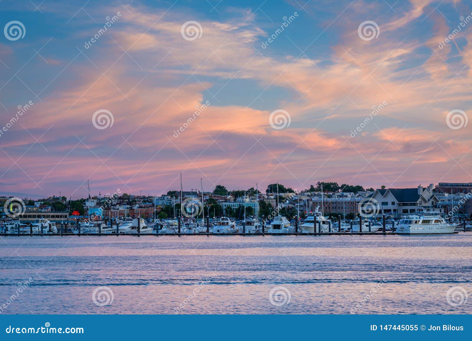 Sunset Over the Inner Harbor from Harbor Point, in Baltimore, Maryland ...