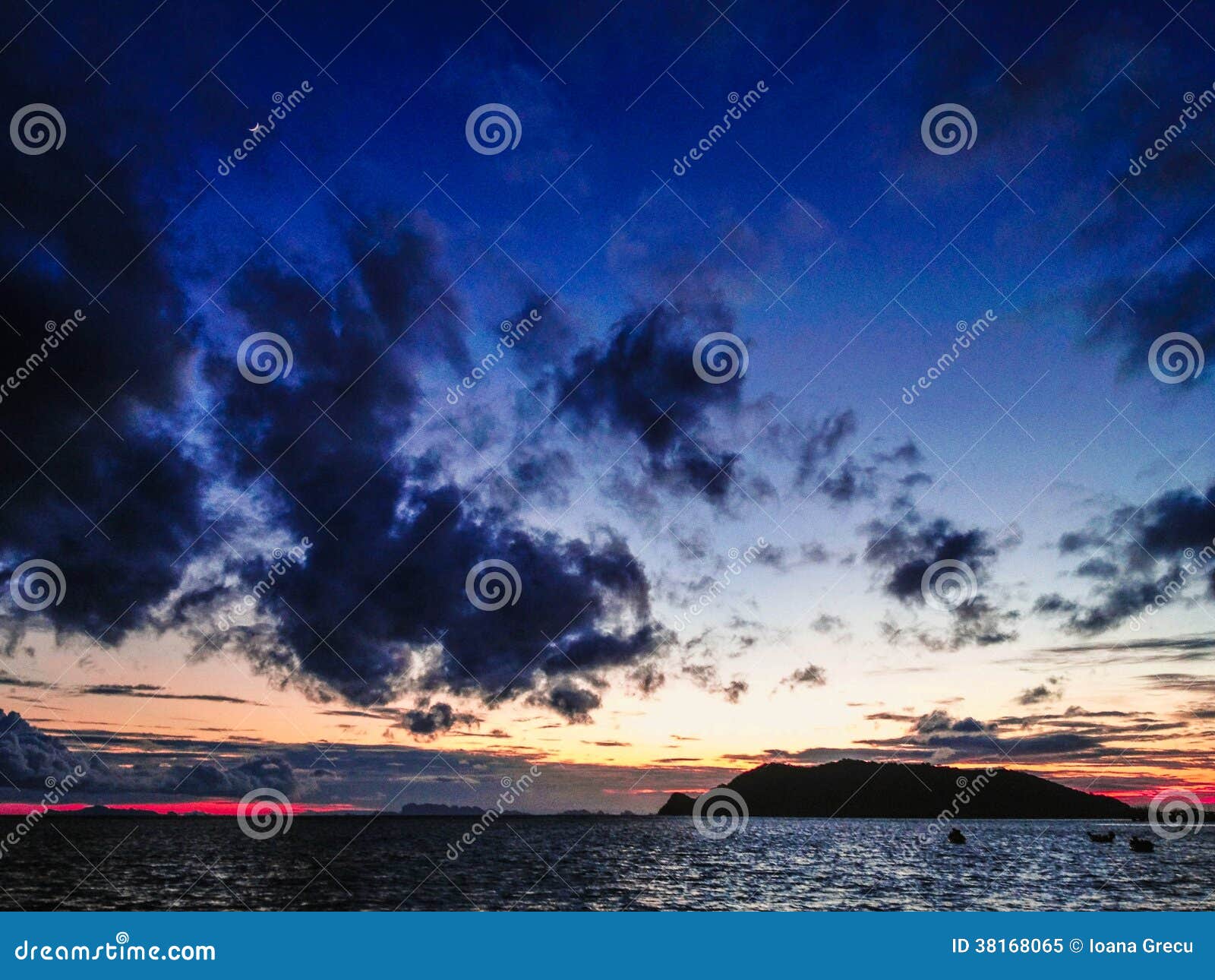 Sunset over island stock image. Image of island, sunset - 38168065