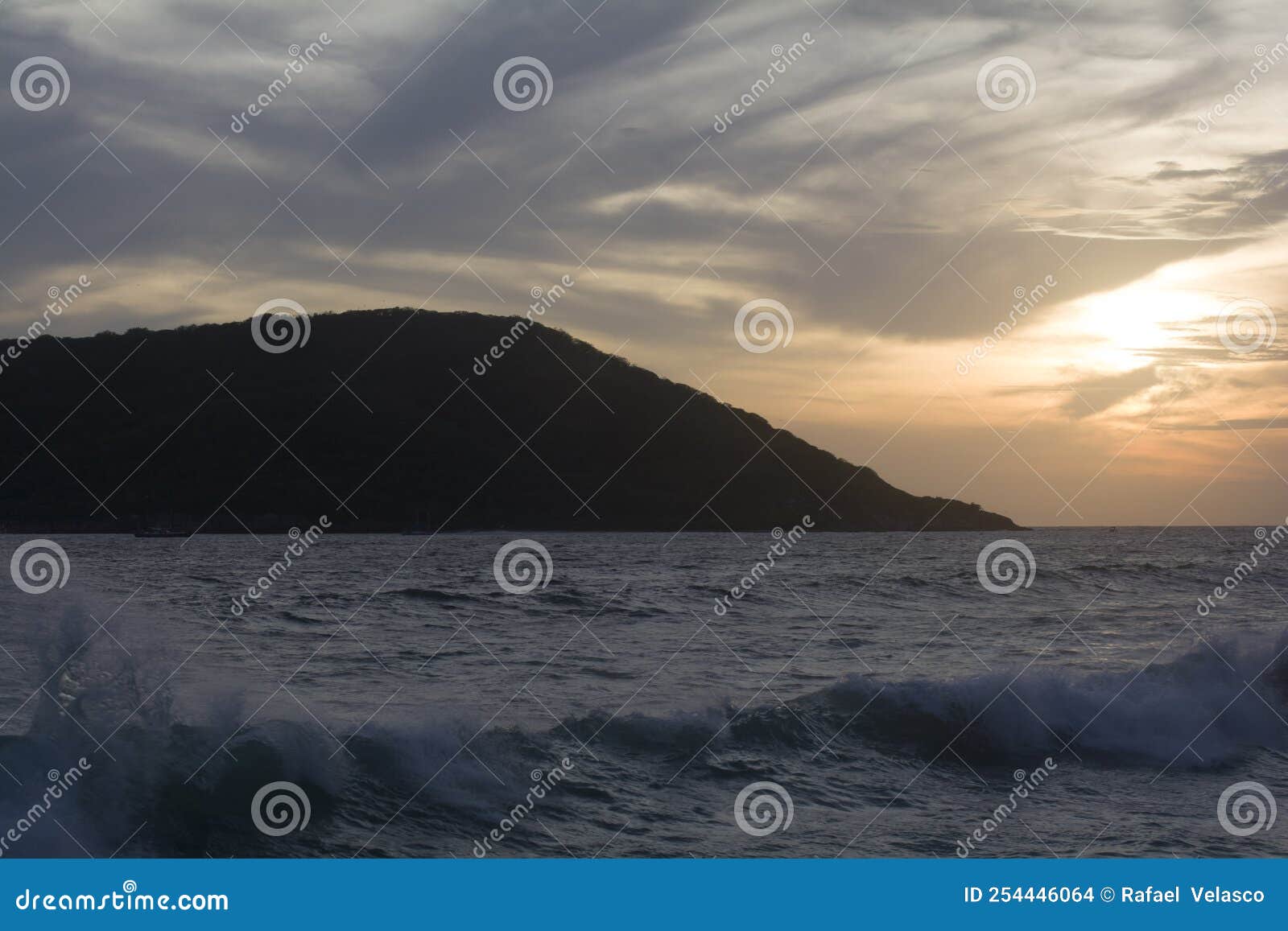 Sunset Over Island on the Sea Stock Photo - Image of island, sunrise ...