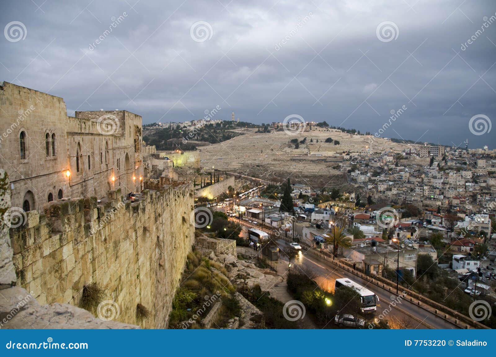 Sunset over Jerusalem stock photo. Image of architecture - 7753220