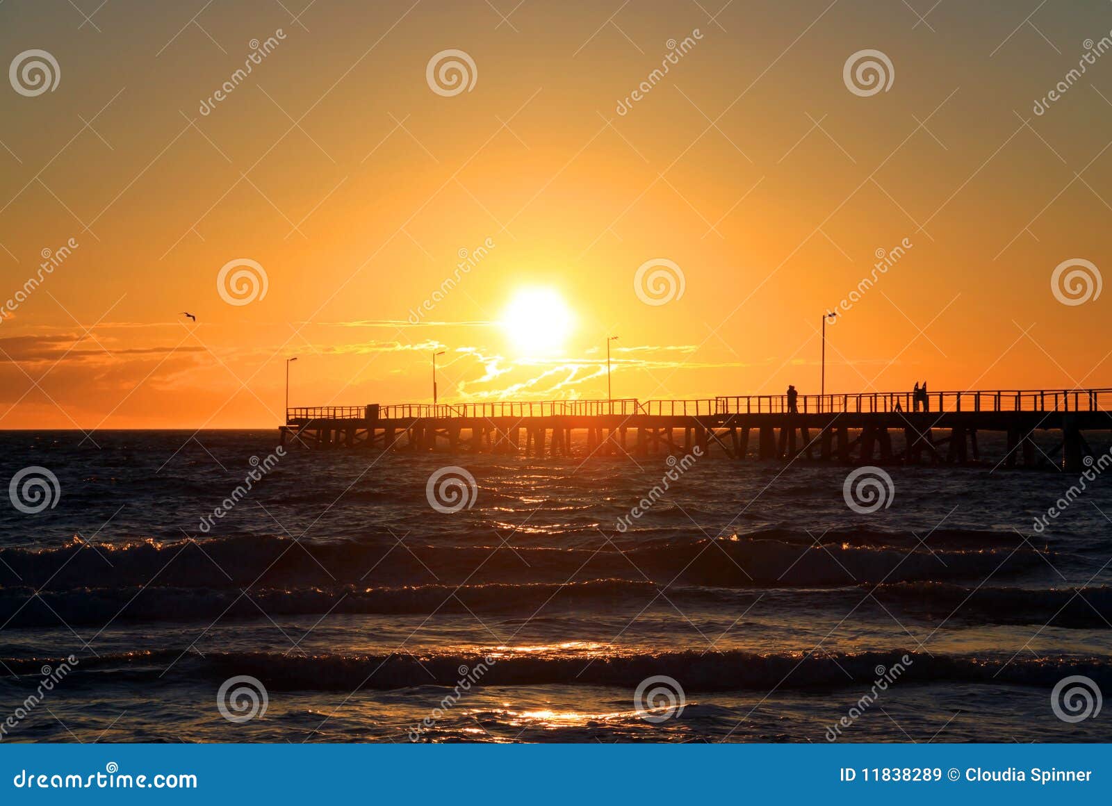 Sunset Over Jetty, Adelaide, Australia Stock Image - Image of ...