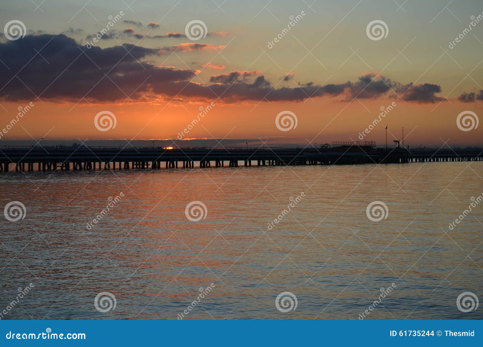 Sunset over Jetty stock photo. Image of peaceful, view - 61735244