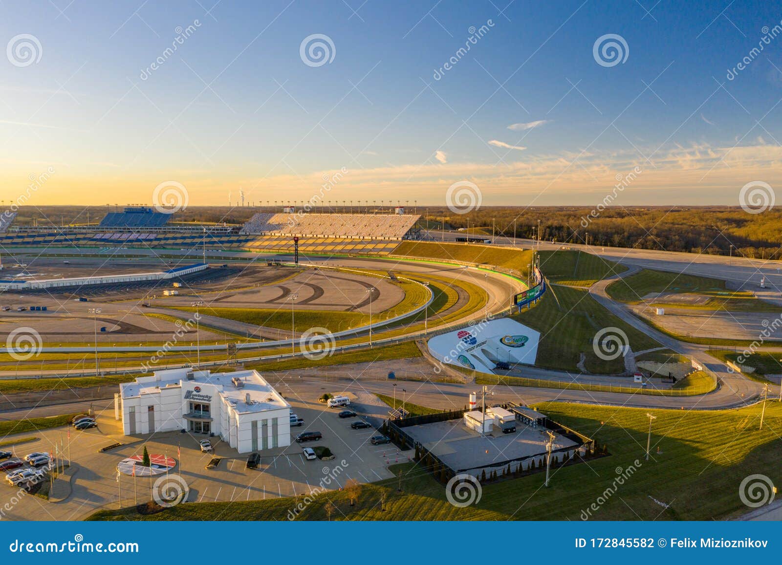 Sunset Over the Kentucky Speedway USA Stock Photo - Image of oval, blue ...