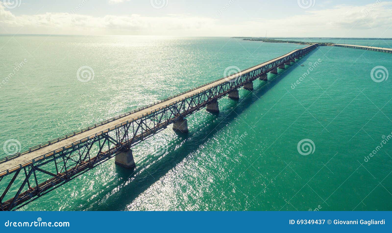 Sunset Over Keys Bridge, Florida Stock Image - Image of beach ...