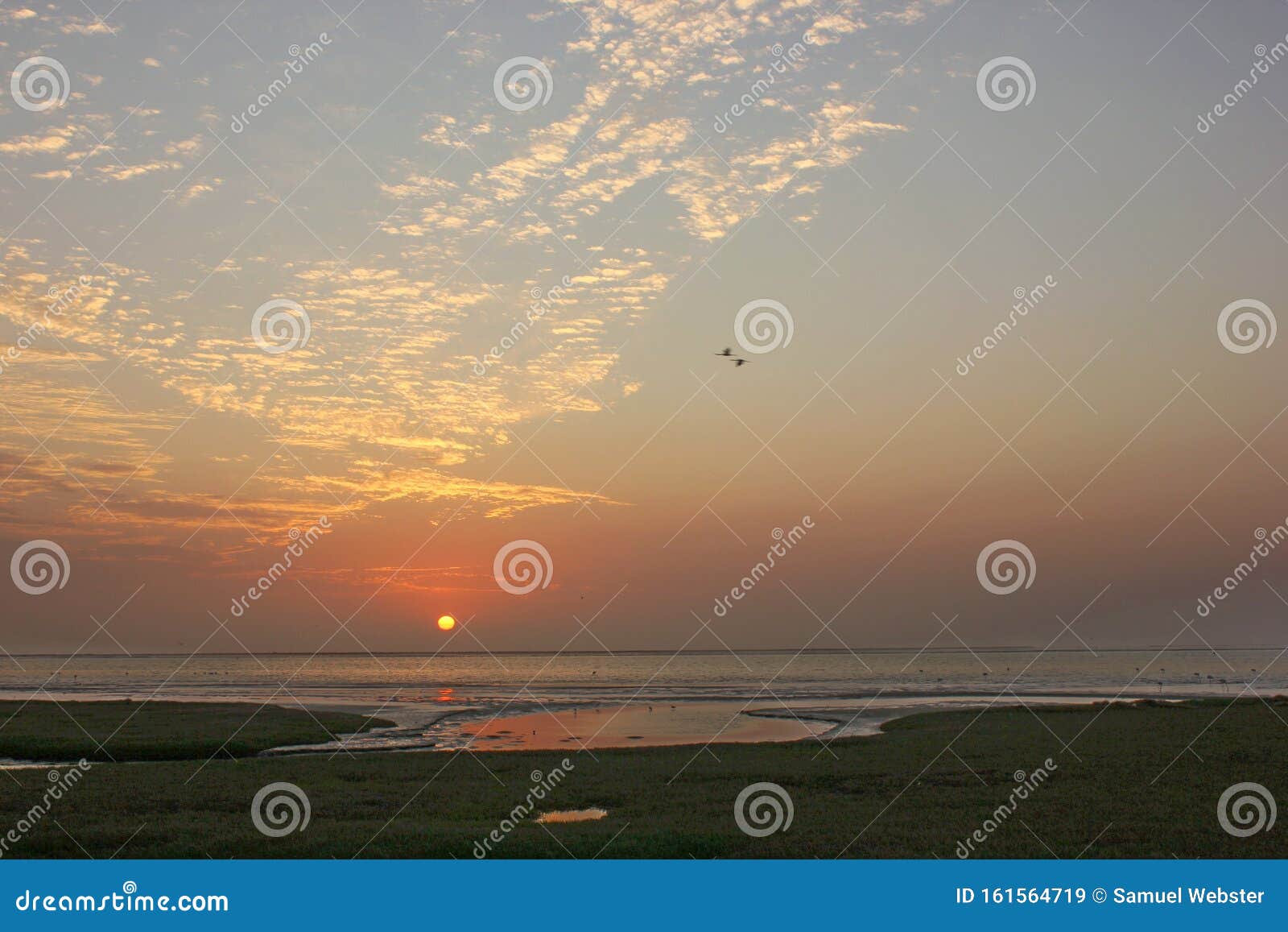 Sunset Over the Lagoon in Walvis Bay Namibia Stock Image - Image of ...