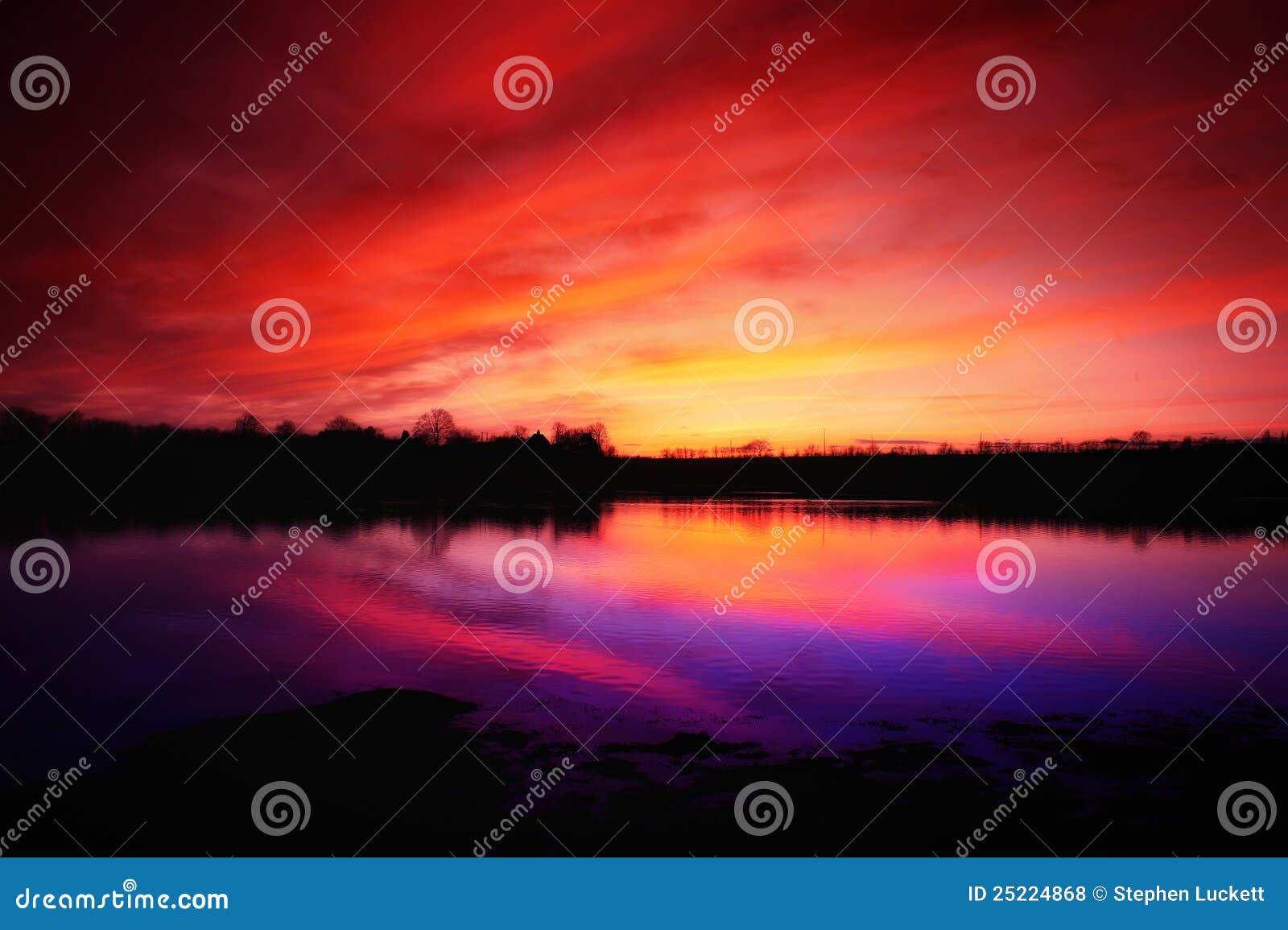 Sunset over lake stock photo. Image of lake, clouds, ripples - 25224868