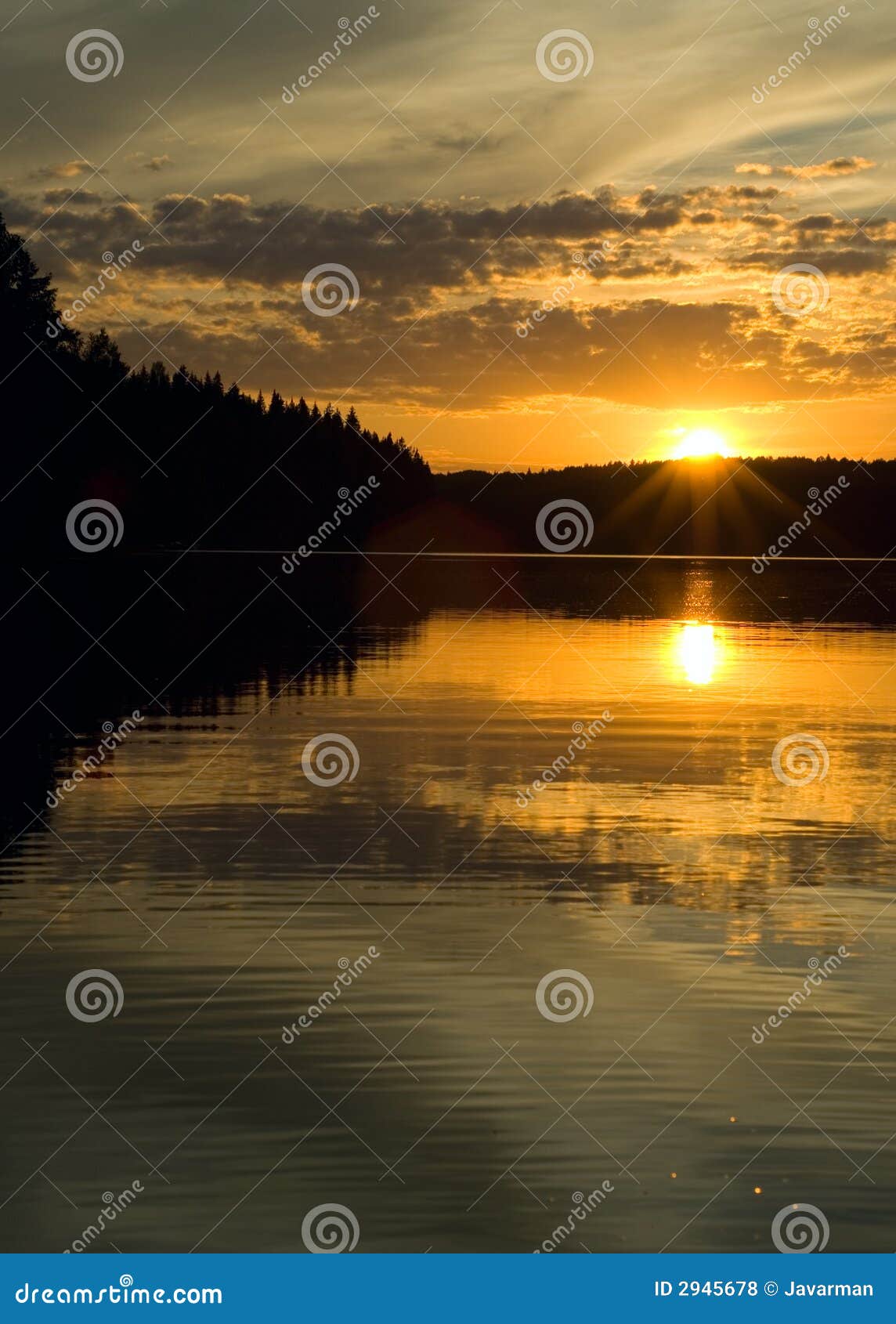 Sunset over the lake stock photo. Image of sunset, beauty - 2945678