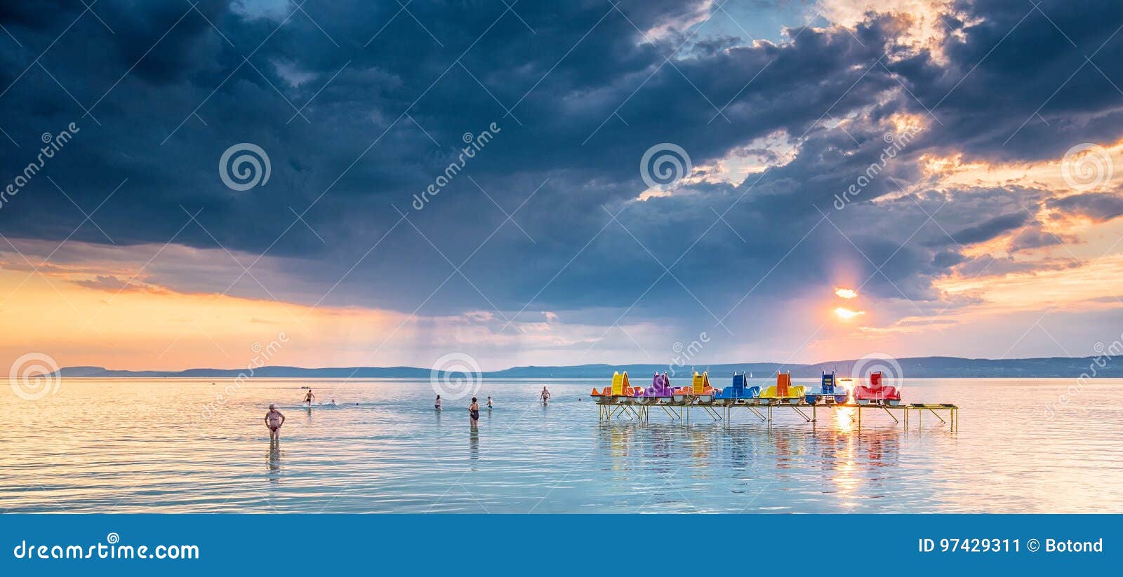 Sunset Over Lake Balaton, Hungary Editorial Photo - Image of holiday ...