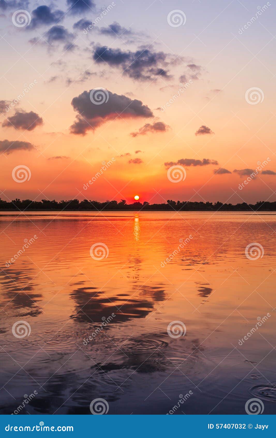 Sunset over lake stock photo. Image of dawn, water, pond - 57407032