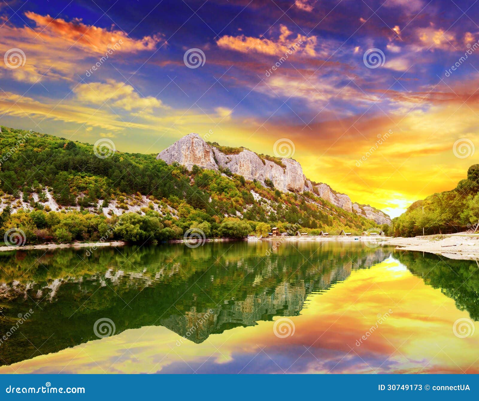 Sunset over the lake stock image. Image of autumn, freedom - 30749173