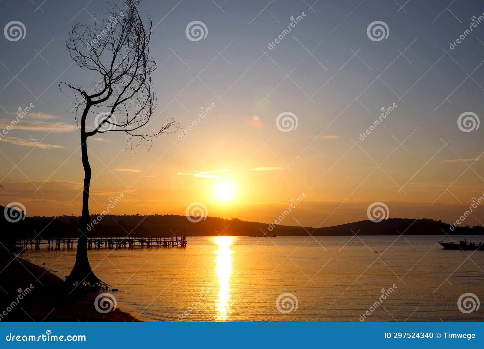 Sunset Over Lake Victoria from Uganda Stock Photo - Image of water ...