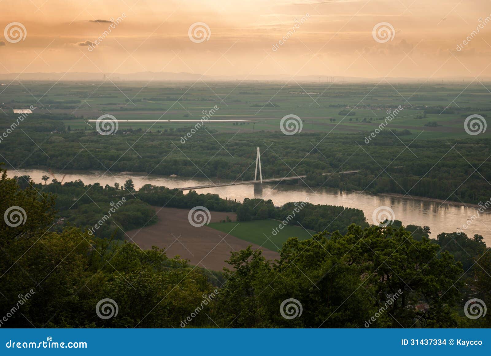 Sunset over the land stock photo. Image of horizont, bridge - 31437334