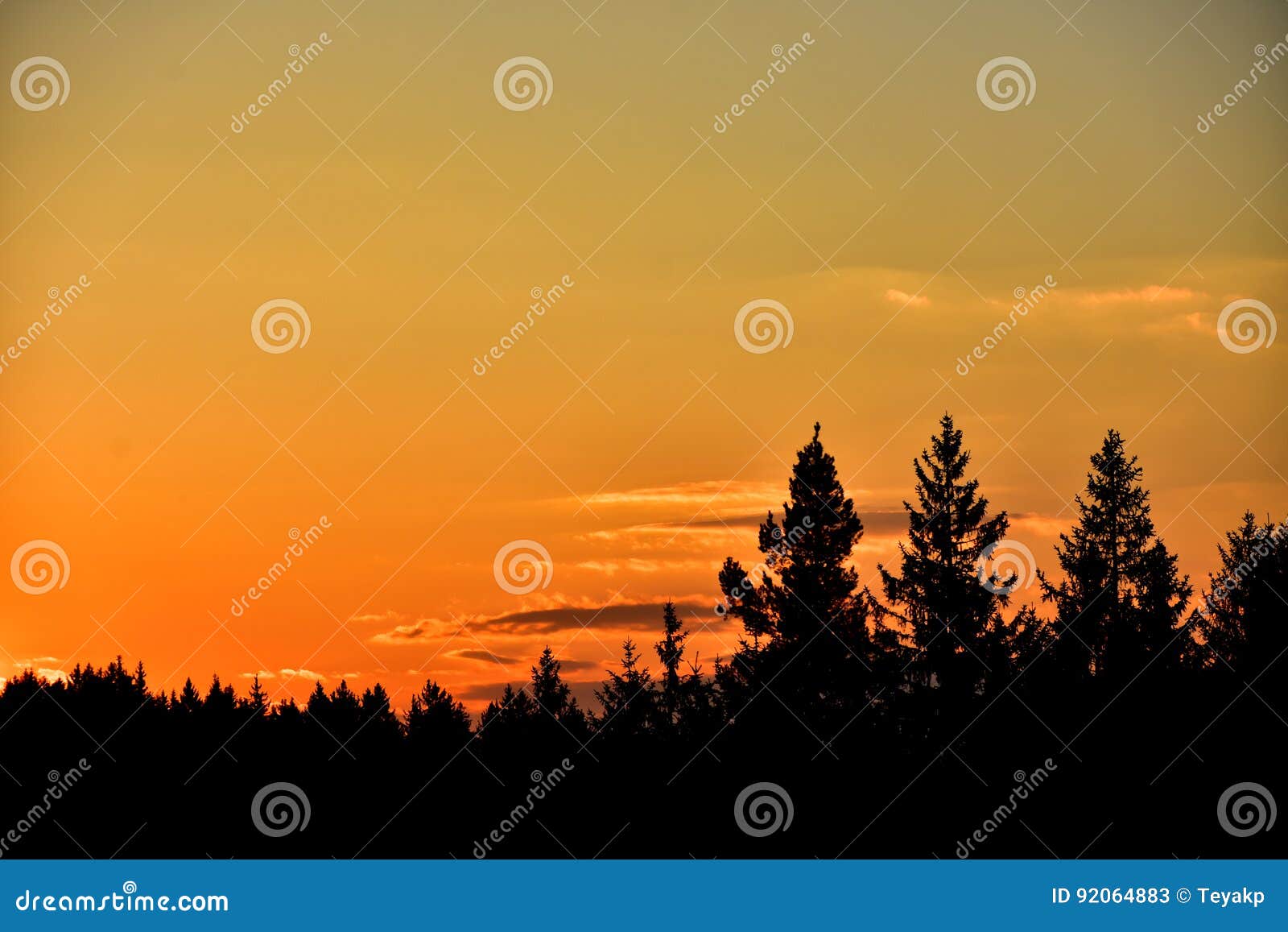 Sunset over the land stock image. Image of forest, beautiful - 92064883