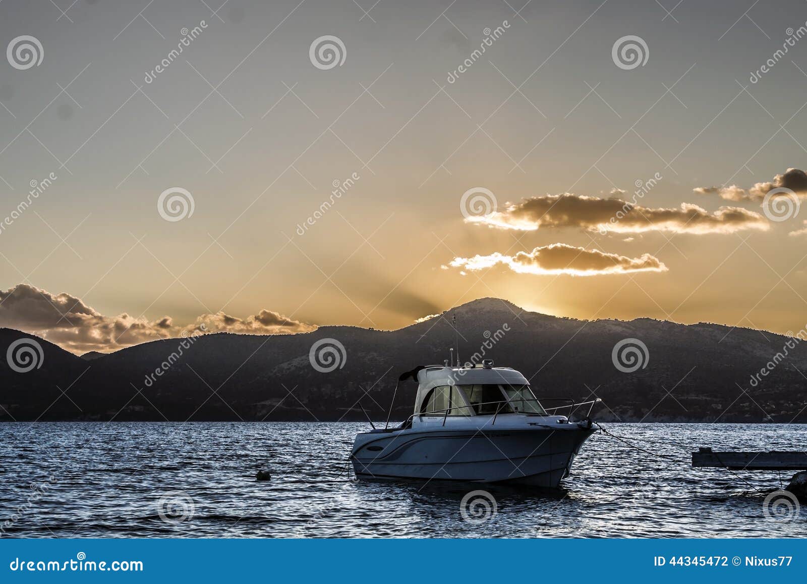 Sunset over Lefkada Island stock photo. Image of sunset - 44345472