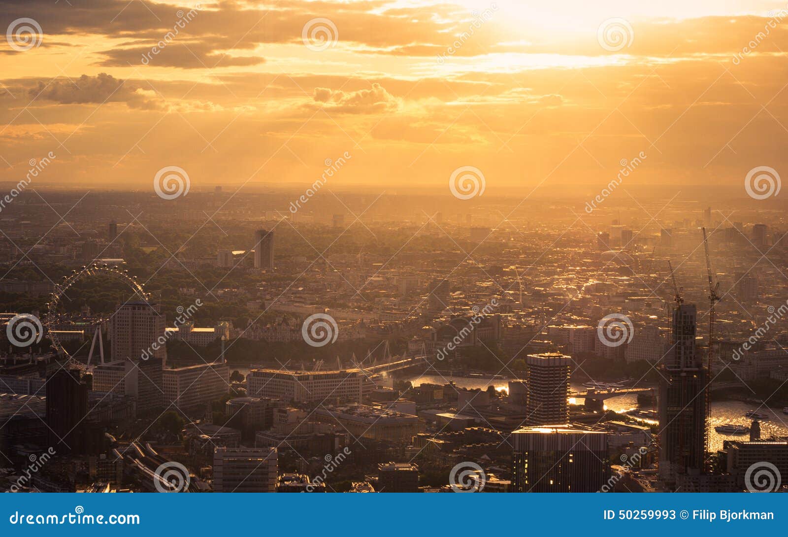 Sunset over London editorial stock photo. Image of cityscape - 50259993