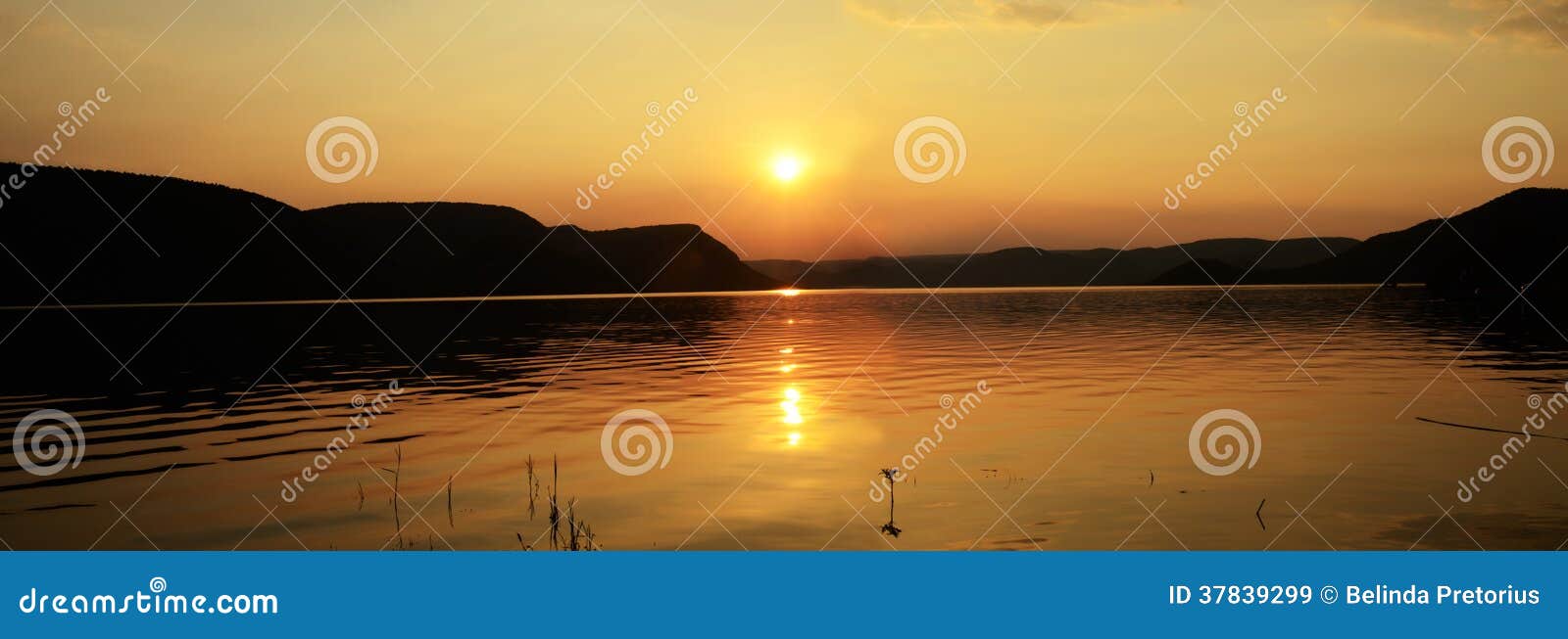 Sunset over Loskop Dam stock image. Image of natural - 37839299