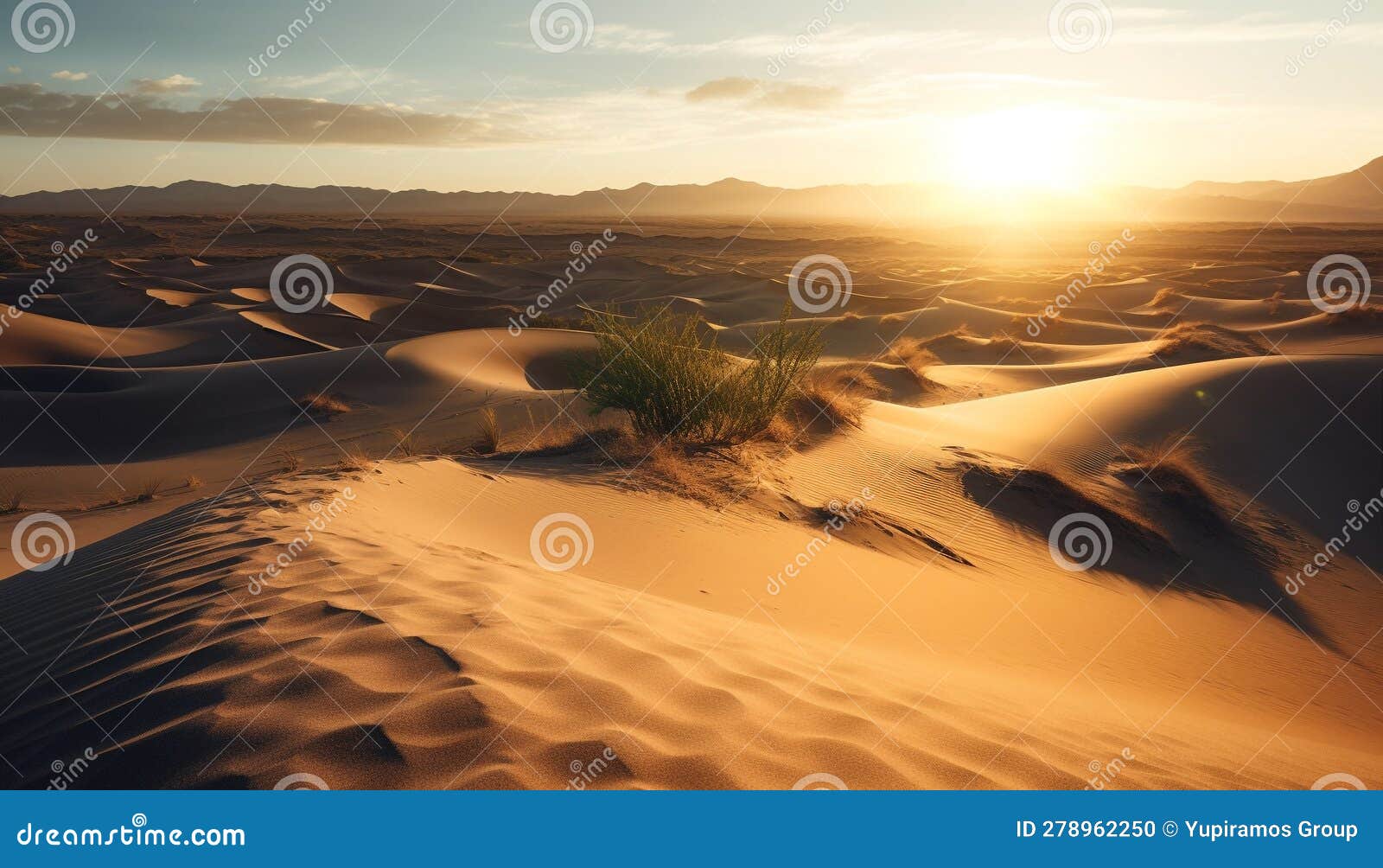 Sunset Over Majestic Sand Dunes Creates a Tranquil, Idyllic Scene ...