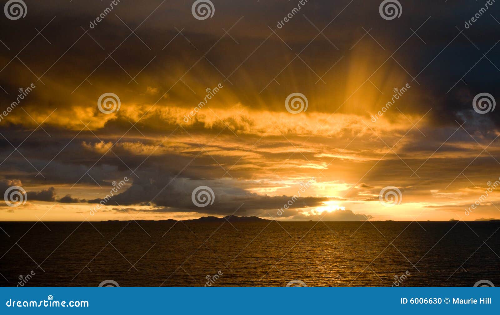 Sunset over Malolo stock photo. Image of seascape, reflection - 6006630