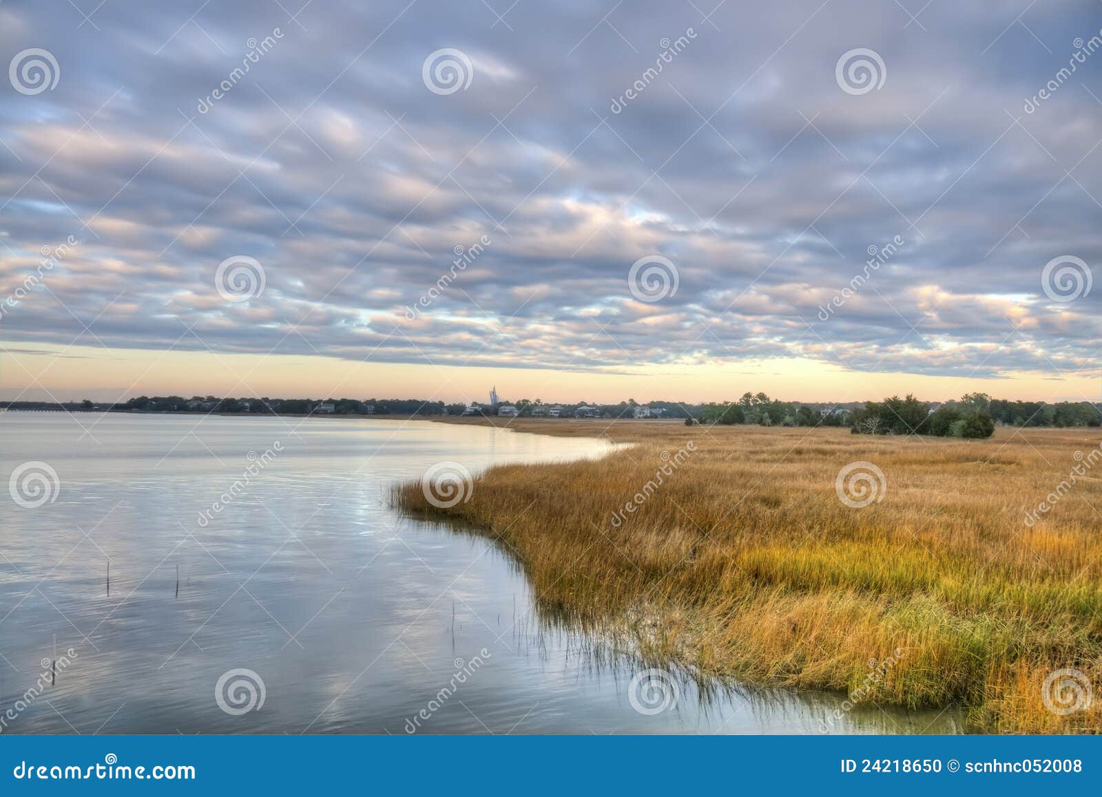 Sunset Over Marsh stock photo. Image of background, marsh - 24218650