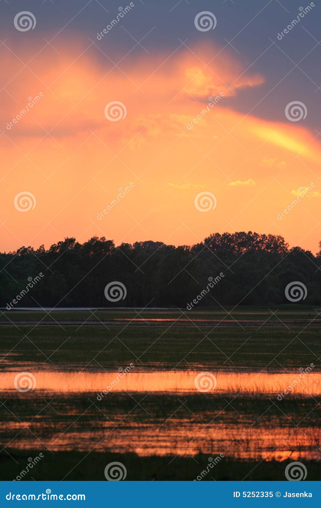 Sunset over meadow stock image. Image of sunset, meadow - 5252335