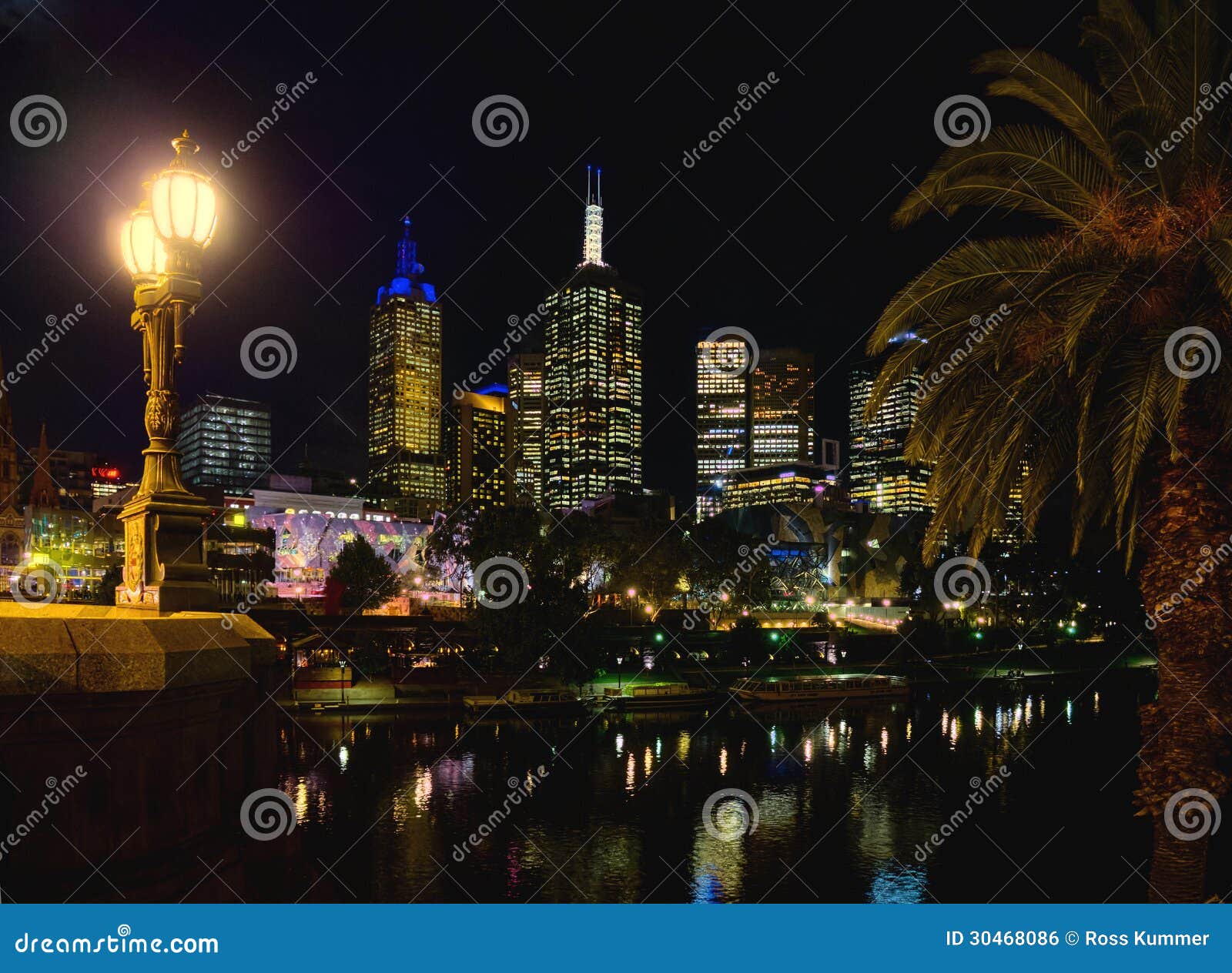 Sunset over Melbourne CBD stock photo. Image of finance - 30468086