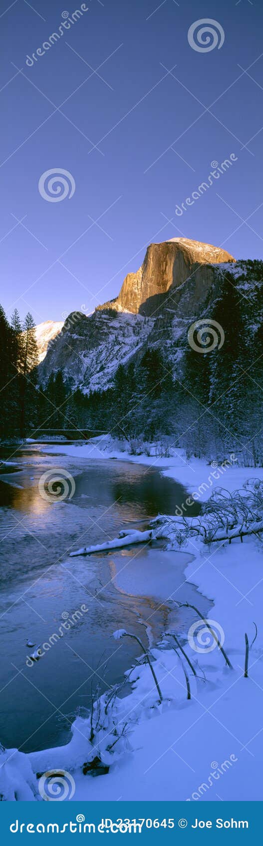 Sunset over Merced River stock image. Image of mountains - 23170645